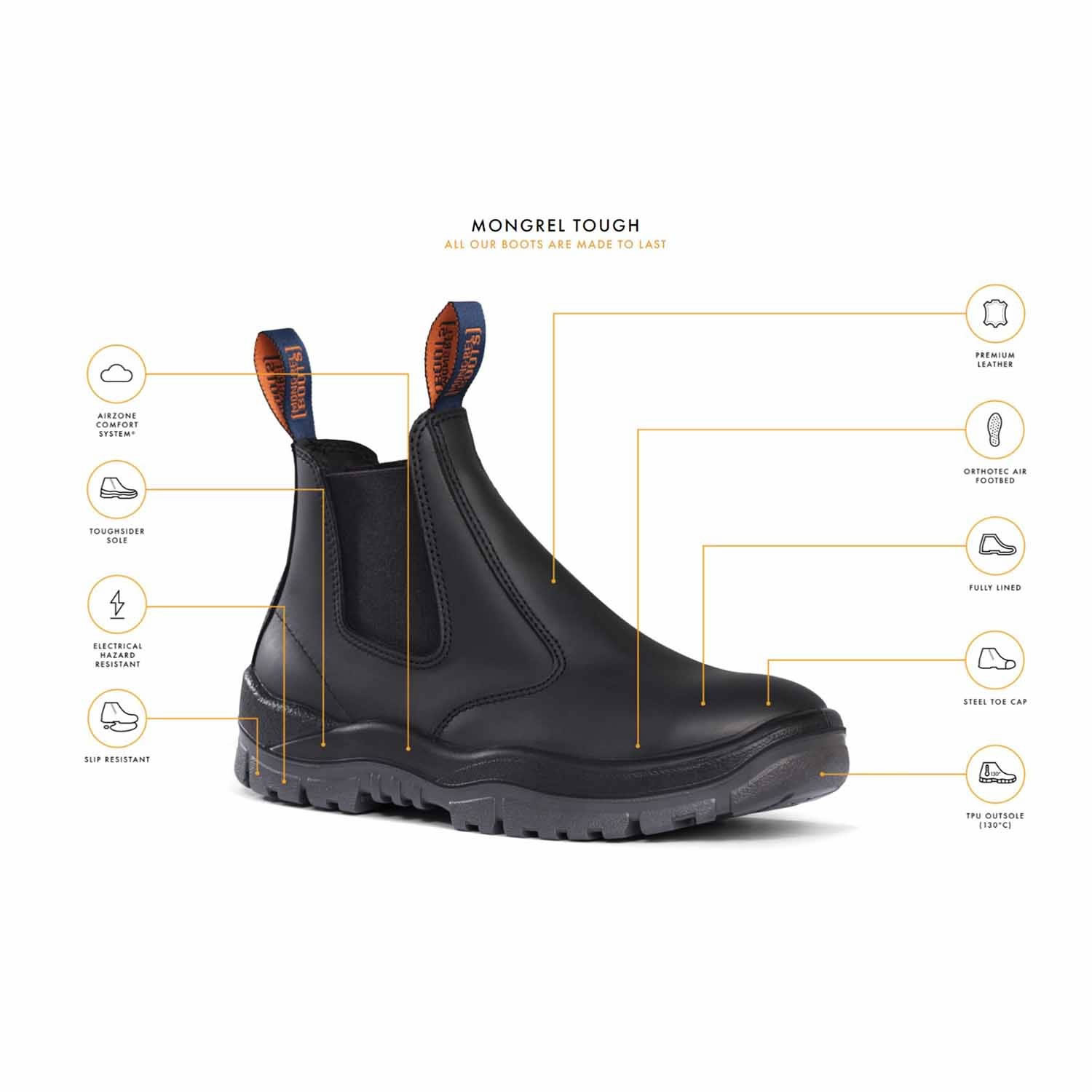 Black Oil Kip Premium Elastic Sided Boot | Mongrel Boots